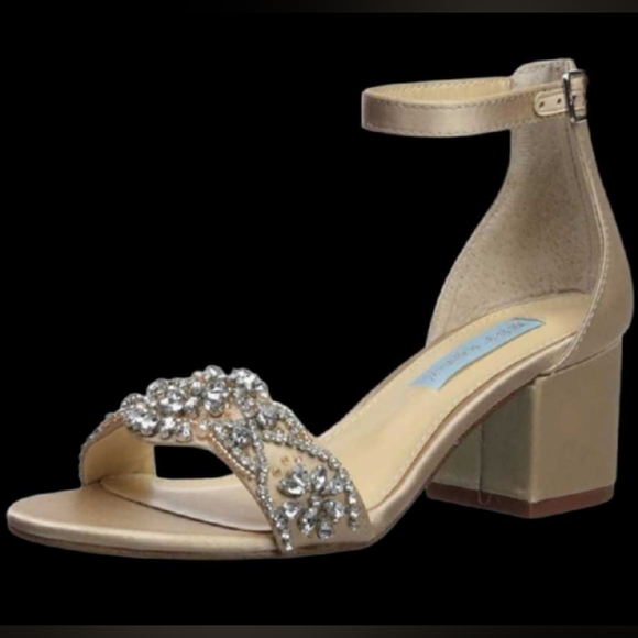 Betsey Johnson | Shoes | Blue By Betsey Johnson Mel Gold Satin ...